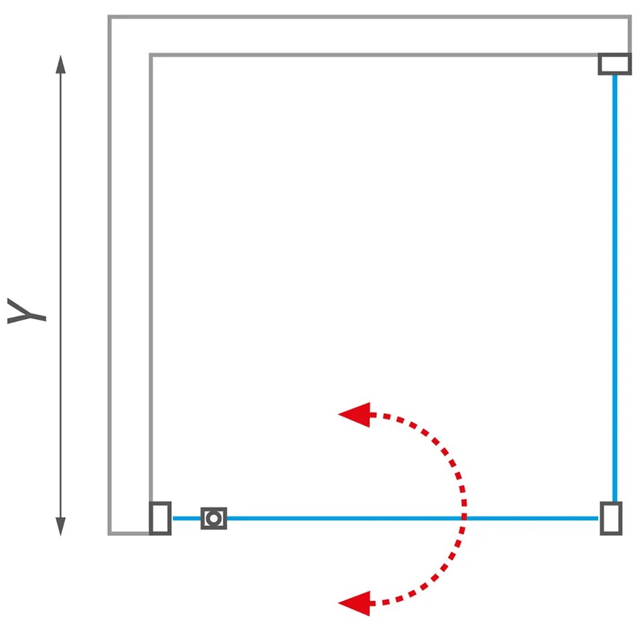Sprchové dveře jednokřídlé v kombinaci s boční stěnou LLDO1+LLB Viz technická specifikace Transparent Brillant LLDO1/700+LLB/800 700 800 LLDO1/700_LLB/800_br_tr