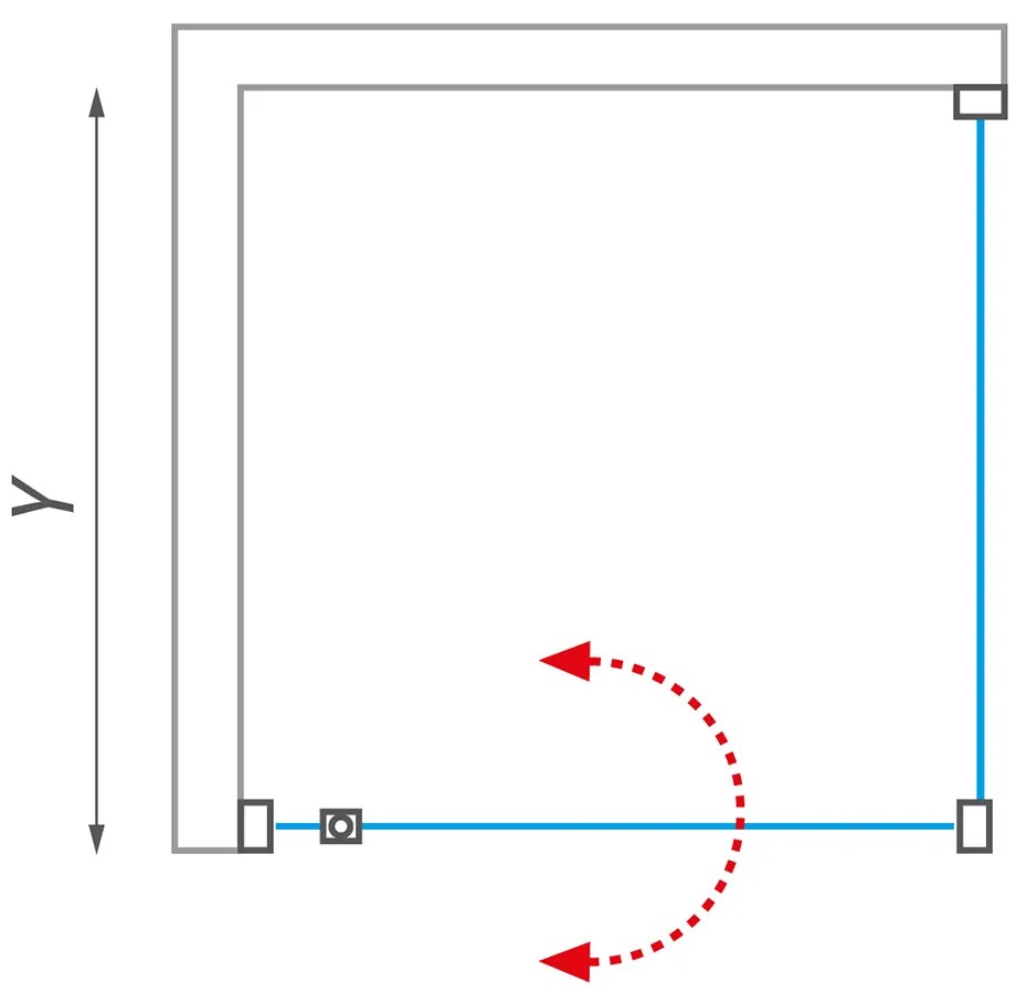 Sprchové dveře jednokřídlé v kombinaci s boční stěnou LLDO1+LLB Viz technická specifikace Transparent Brillant LLDO1/800+LLB/900 800 900 LLDO1/800_LLB/900_br_tr