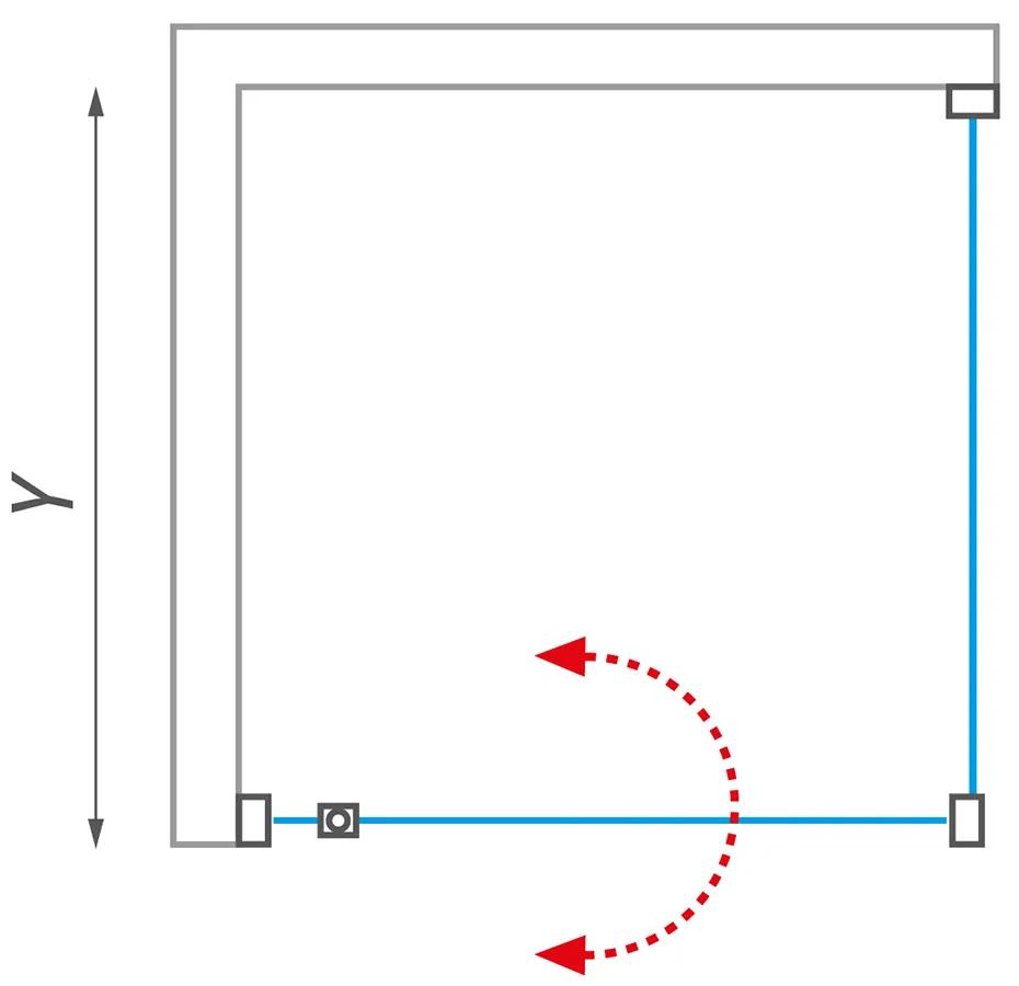 Sprchové dveře jednokřídlé v kombinaci s boční stěnou LLDO1+LLB Viz technická specifikace Transparent Brillant LLDO1/900+LLB/750 900 750 LLDO1/900_LLB/750_br_tr
