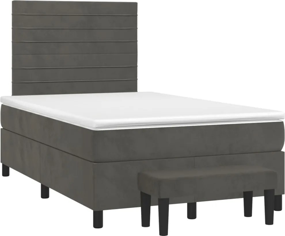 Box spring postel s matrací tmavě šedá 120 x 200 cm samet 3137894