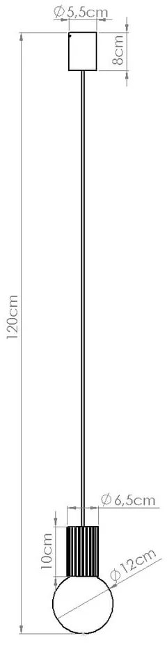 Černé závěsné svítidlo se skleněným stínidlem ø 12 cm Orbital – Sollux