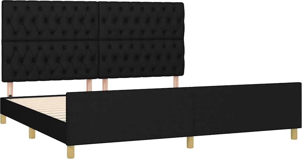 Rám postele s čelem černý 200x200 cm textil 3125326