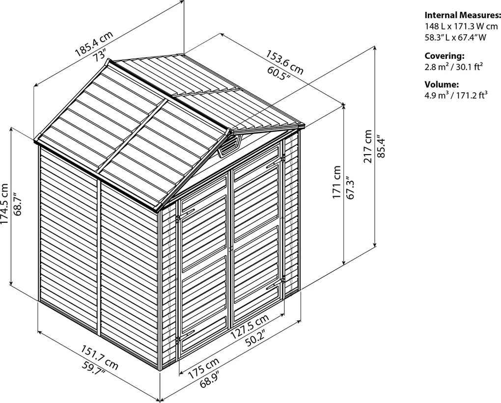Palram - Canopia Skylight 6x5 hnědý - zahradní domek