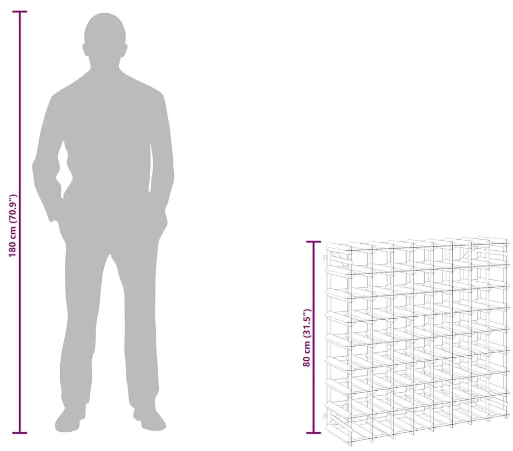 vidaXL Marketos Stojan na víno na 72 lahví masivní borové dřevo