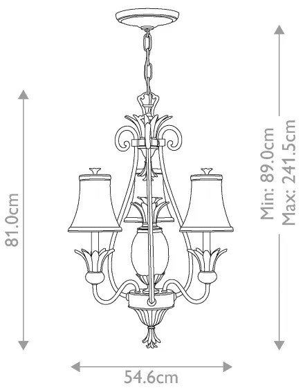 Hinkley HK-PLANT3-PL - Lustr na řetězu PLANTATION 4xE14/40W/230V stříbrná