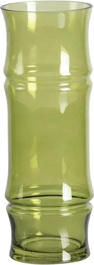 Zelená skleněná váza WOOOD Kane, výška 30 cm | BIANO