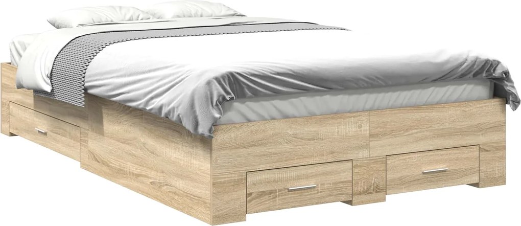 Rám postele se zásuvkou Hnědá 120 x 200 cm Kompozitní dřevo 3345114