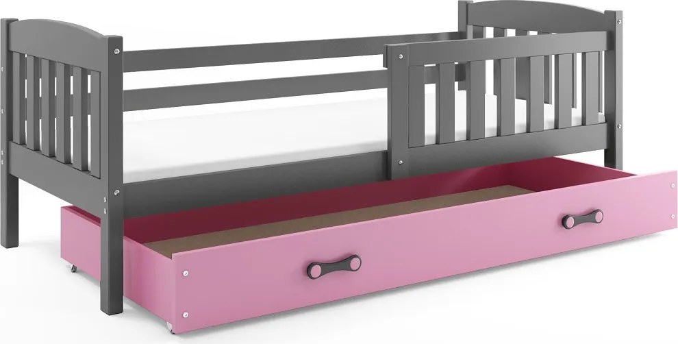 BMS Group Dětská postel s úložným prostorem KUBUS grafit Velikost postele: 190x80 cm, Barva šuplíku: Grafit