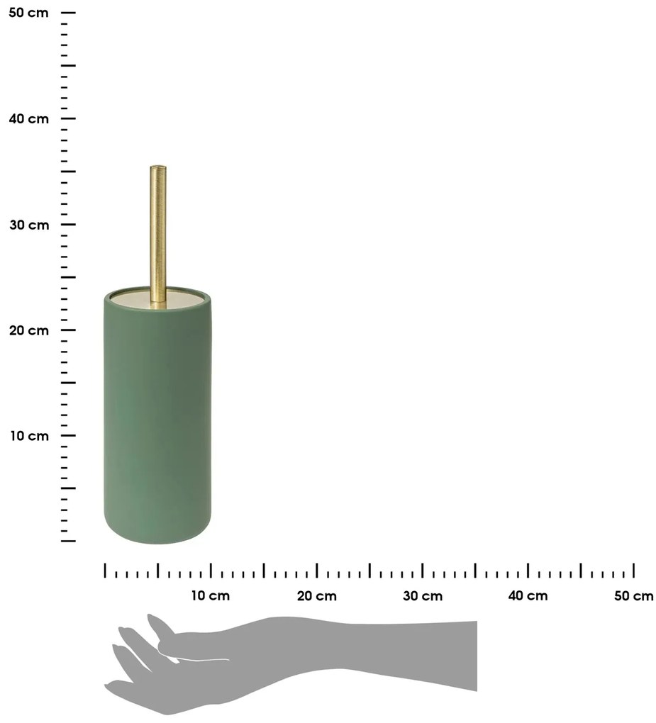 WC kartáč Ficus, zelená/se zlatými prvky