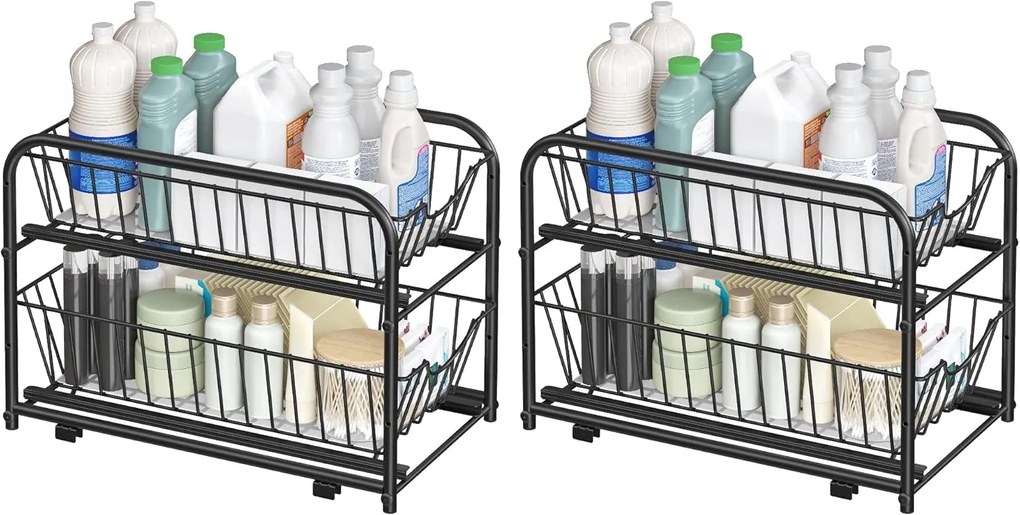 Sada 2 ks kuchyňských organizérů Goody 35 cm černá