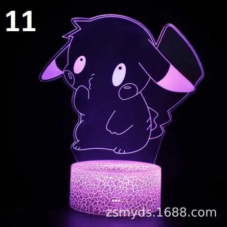Pokemon Pikachu 3D lampa se změnou barvy Balení: s dálkovým ovladačem, Varianta: 11