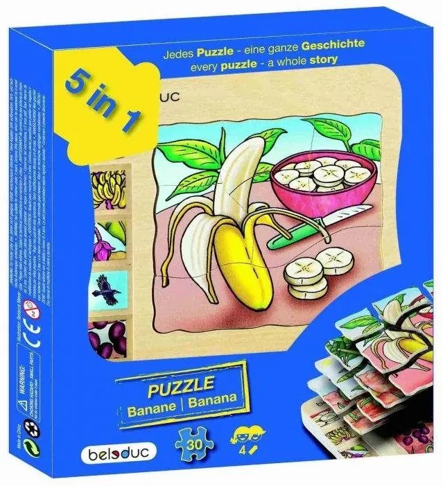 Dřevěné puzzle beleduc vývojové vrstvené puzzle banán