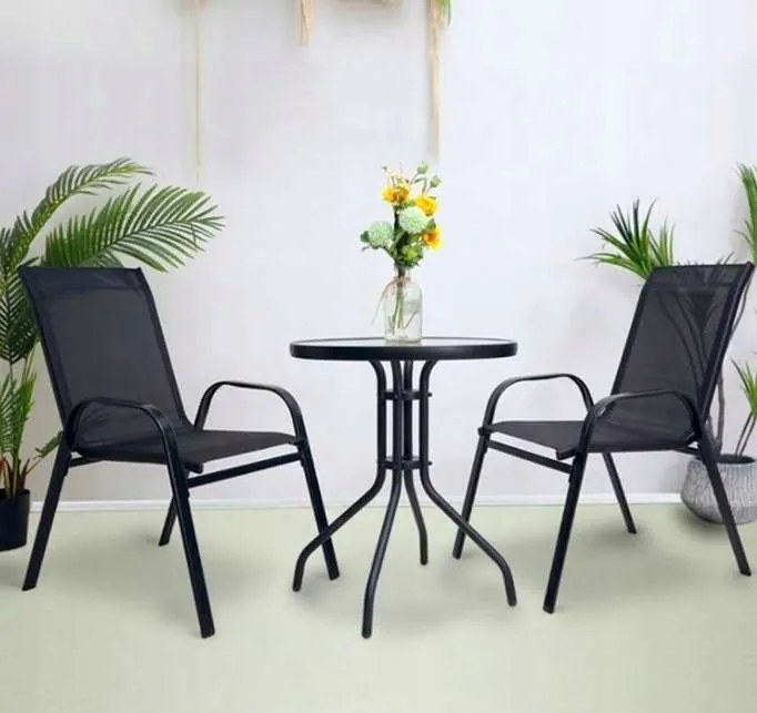 Zahradní sestava stolku a 2 židlí Diver černá