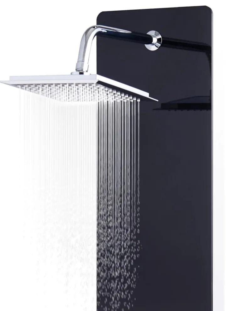 Sprchový panel - skleněný - černý | 25x44, 6x130 cm