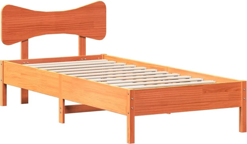 Postel bez matrace voskově hnědá 90 x 190 cm masivní borovice 3328255