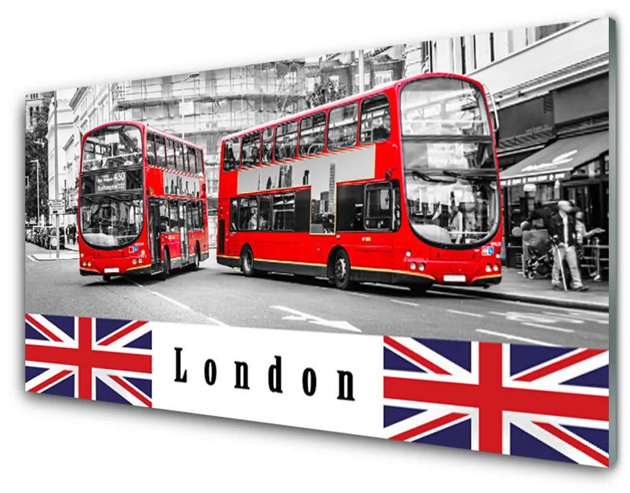 Obraz na skle Londýn Autobus Umění 120x60 cm