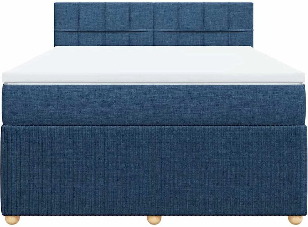 Box spring postel s matrací modrá 140x190 cm textil 3289757