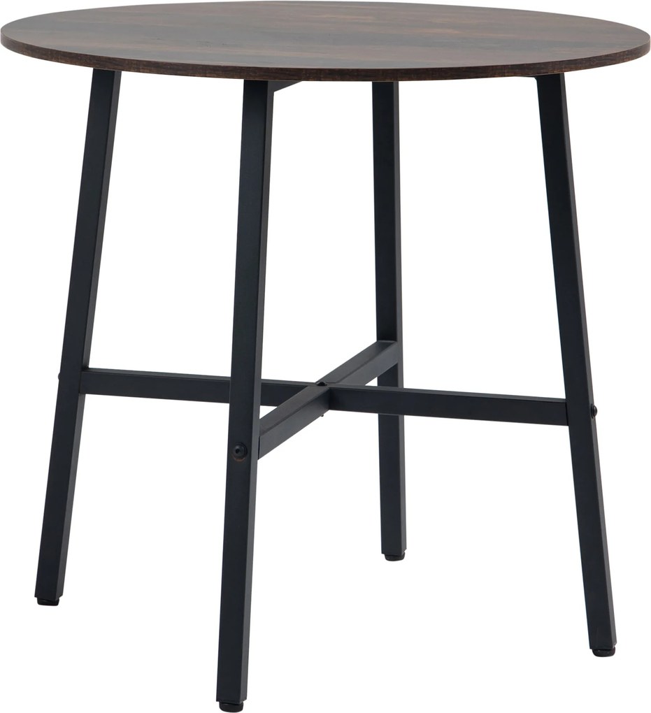 Jídelní stůl HOMCOM pro 4 osoby, moderní design do jídelny a kuchyně, ocel, hnědý, 80 x 76 cm