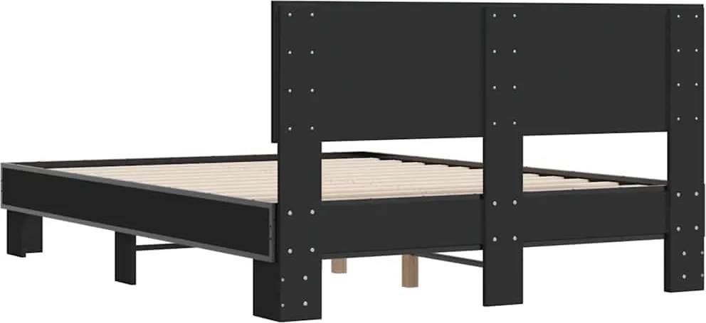 Rám postele černý 120 x 200 cm kompozitní dřevo a kov 3280197