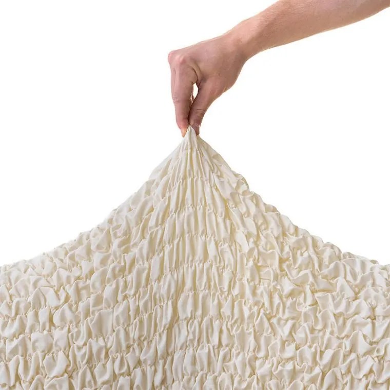 Bielastické potahy FUCO biobavlna smetanové křeslo (š. 60 - 110 cm)