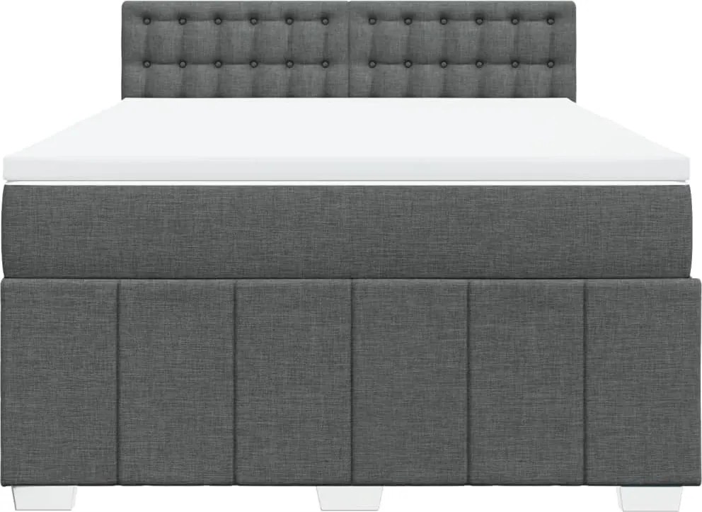 Box spring postel s matrací tmavě šedý 140 x 190 cm textil 3289378