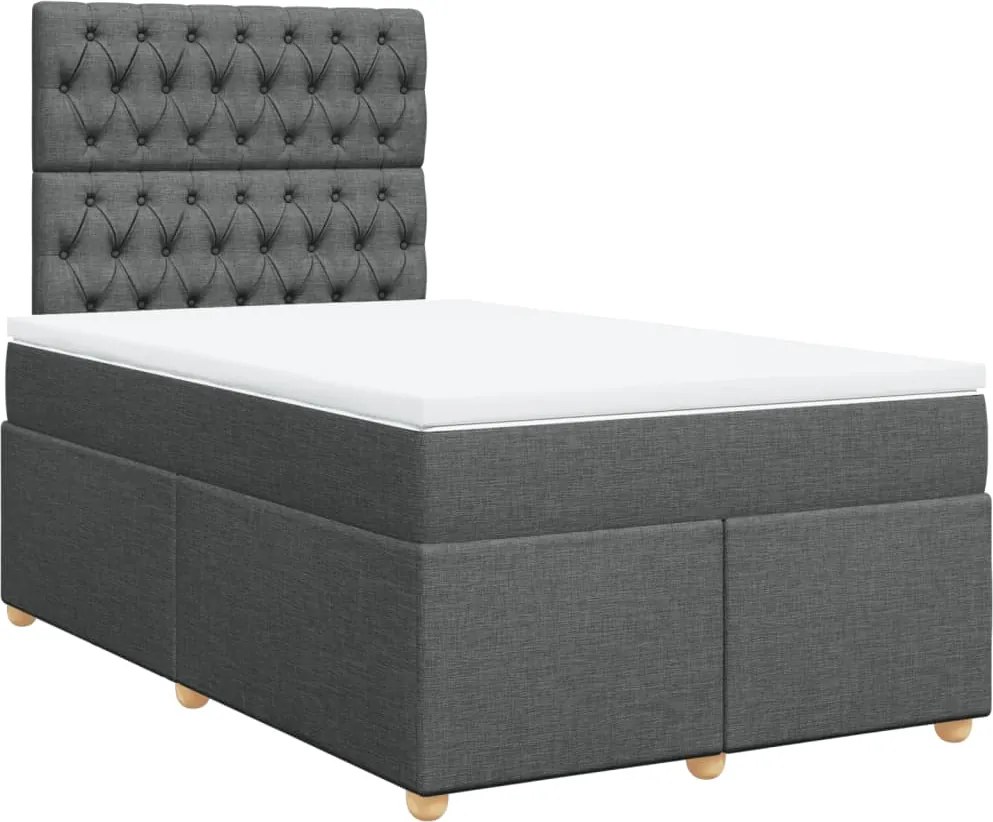 Box spring postel s matrací tmavě šedá 120x190 cm textil 3293527