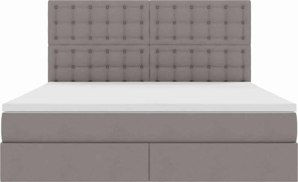 Postel s úložným prostorem a matrací Taupe 160 x 200 cm textil 3371919