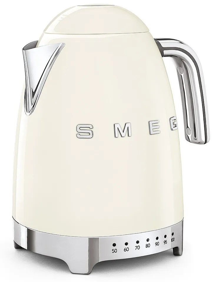 Rychlovarná konvice Smeg 50´s Retro Style, s regulací teploty, krémová, 1,7l, KLF04CREU