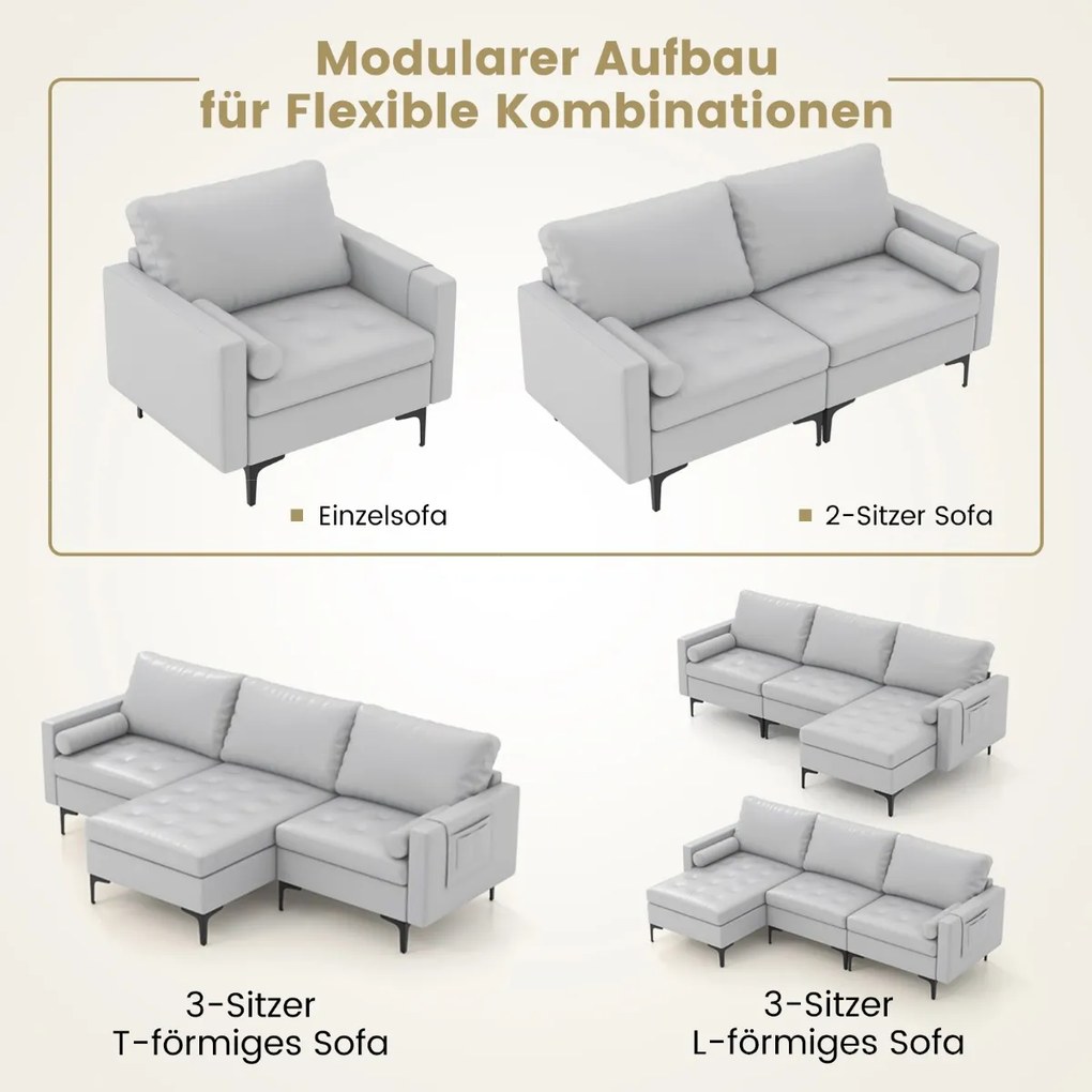 Costway Multiple Combination Sofa Collection Sections Modular s porty USB