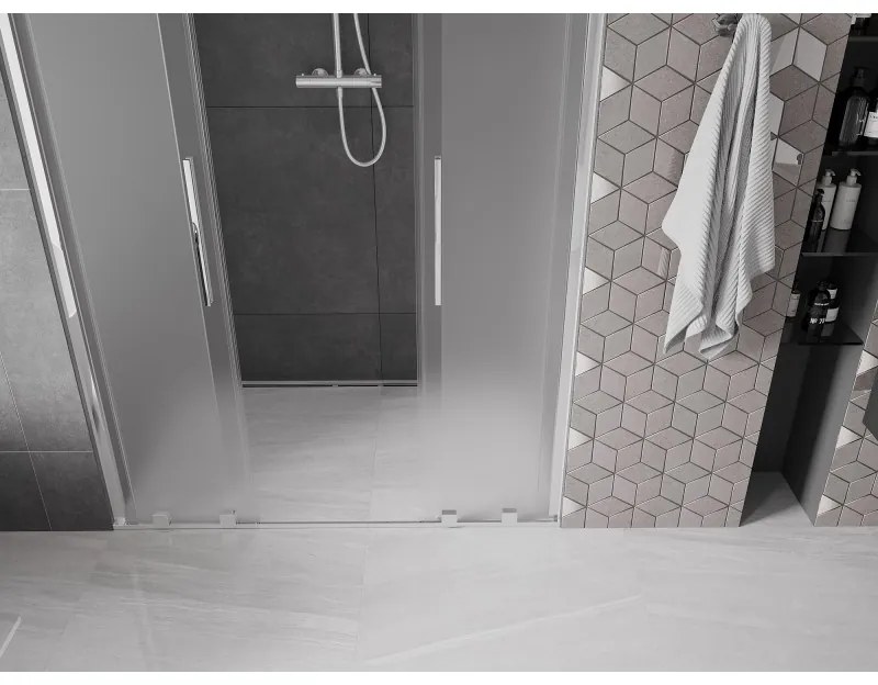 Mexen Velar Duo, posuvné sprchové dveře do otvoru 160 cm, 8mm sklo námraza, chromová, 871-160-000-32-01
