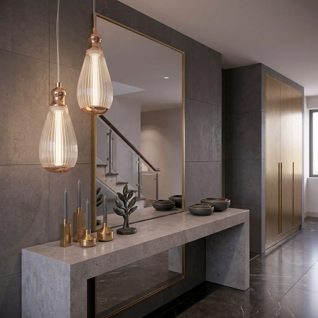 Toolight Rea, Závěsné stropní svítidlo LHJ120-CP light rose gold, OSW-03258