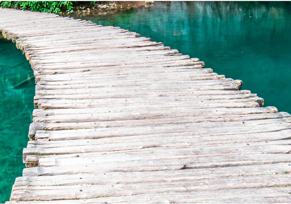 3D obraz okno lávka přes jezero + háčky, hřebíčky ZDARMA Velikost (šířka x výška): 90x60 cm