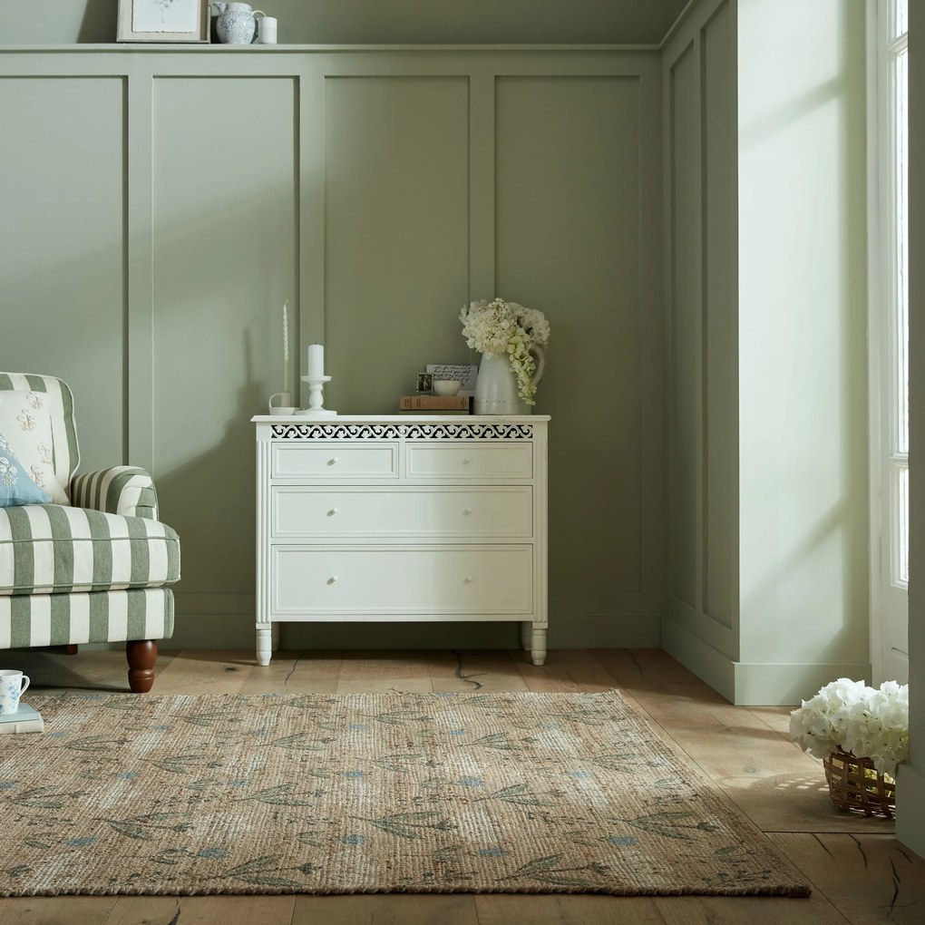Flair Rugs, Kusový koberec Nadya Arriana Floral Natural, 120x170, hnědá, ložnice