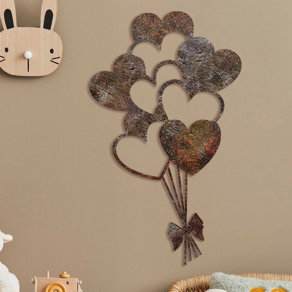 Nástěnná kovová dekorace Rusty Heart 1 vícebarevná