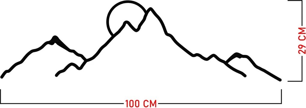 Nástěnná kovová dekorace Ayers černá