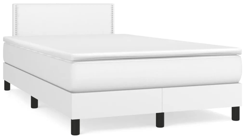 Box spring postel s matrací bílá 120x190 cm umělá kůže 3269814