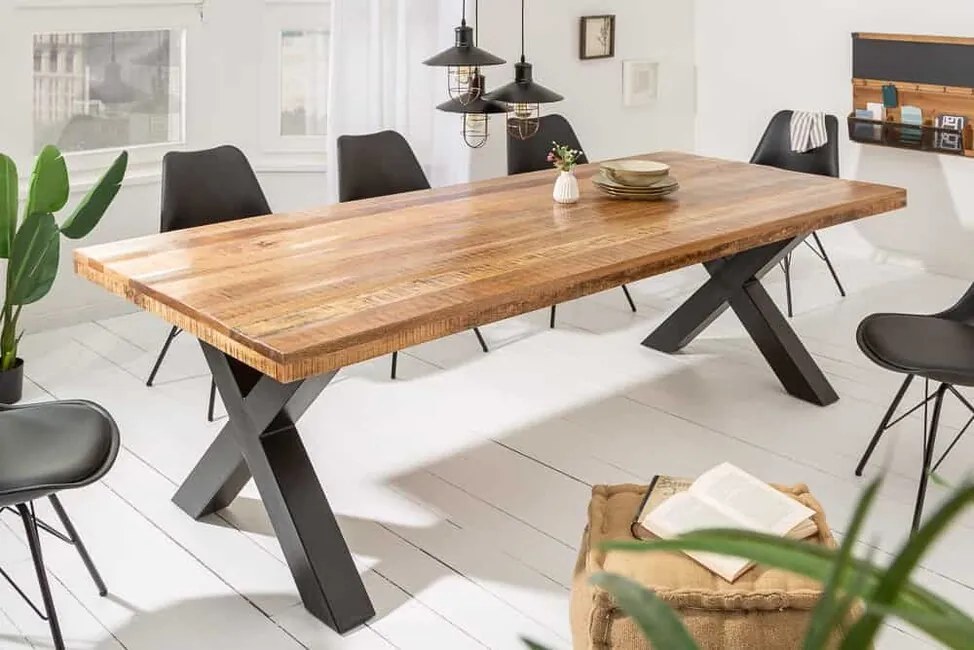 Luxusní jídelní stůl z masivu Iron Craft Mango 200cm 70mm