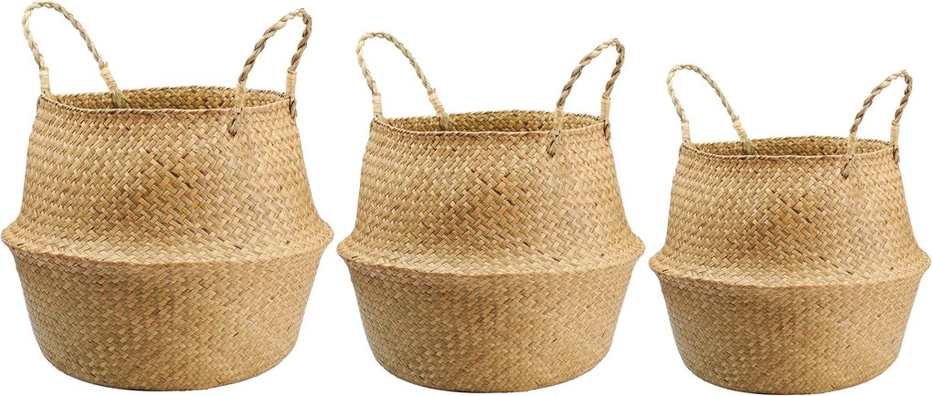 Tutumi Tutumi, sada přírodních košů Boho 3ks 322161, hnědá, HOM-06668
