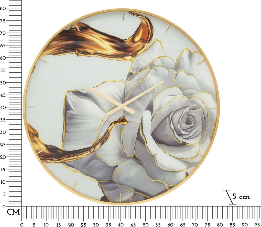 Nástěnné hodiny Glass Rose 80 cm vícebarevné/zlaté