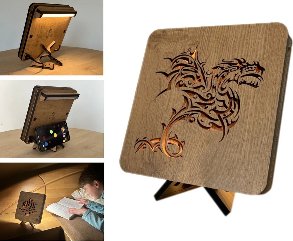 Li-Go "Drak" lampa 19x19 cm provedení povrchu: dub světlý