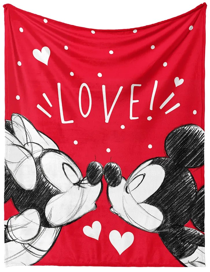 Dětská deka Mickey a Minnie Mouse Love 130x160 cm