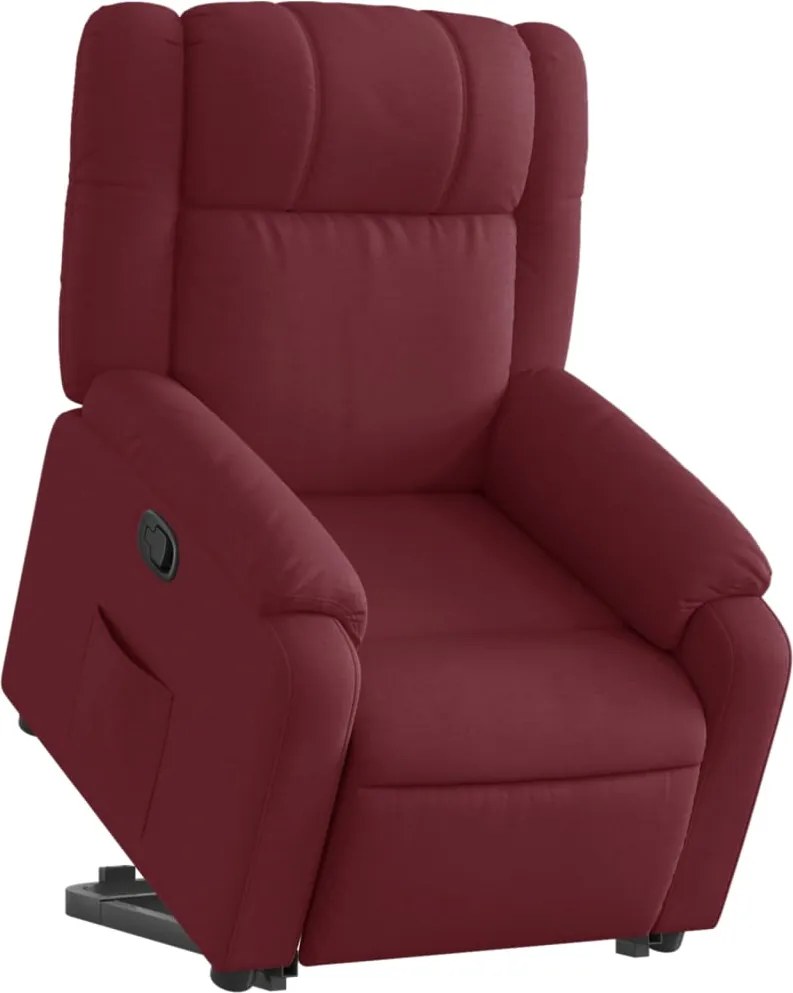 Zvedací polohovací křeslo vínové textil 3205205