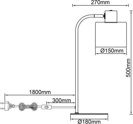 Brilliant 94707/93 Stolní lampa WEALD kouřové sklo