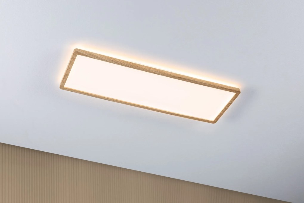 Paulmann 71031 Atria Shine, stropní svítidlo s korónou, 22W LED 3000K, 58x20cm, dřevěný vzhled, IP44