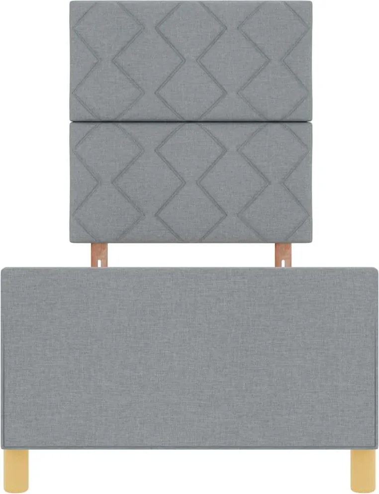 Rám postele s čelo Světle šedá 80 x 200 cm textil 3344760