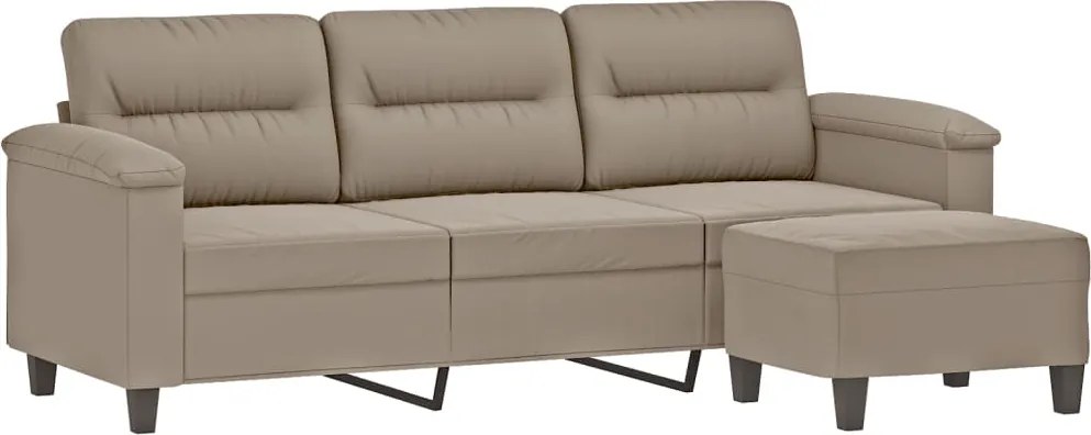 3místná pohovka s podnožkou taupe 180 cm tkanina z mikrovlákno 3201231