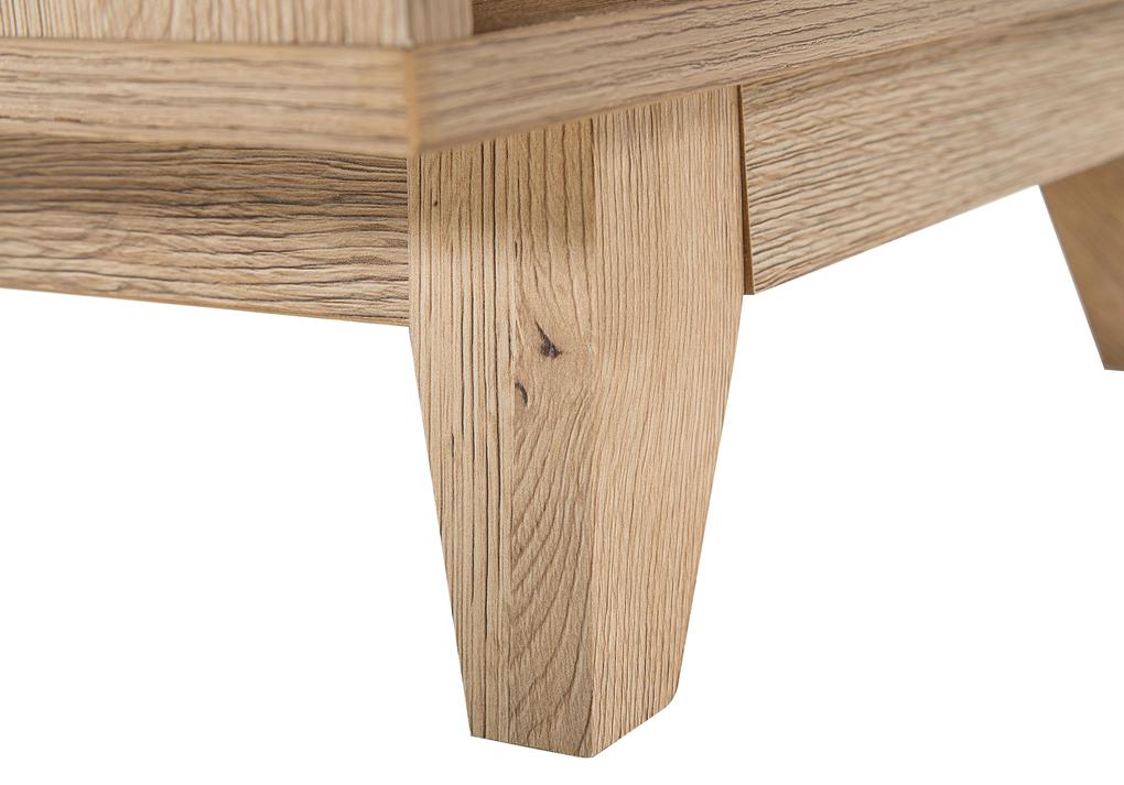 Noční stolek ze světlého dřeva s bílou zásuvkou SPENCER Beliani