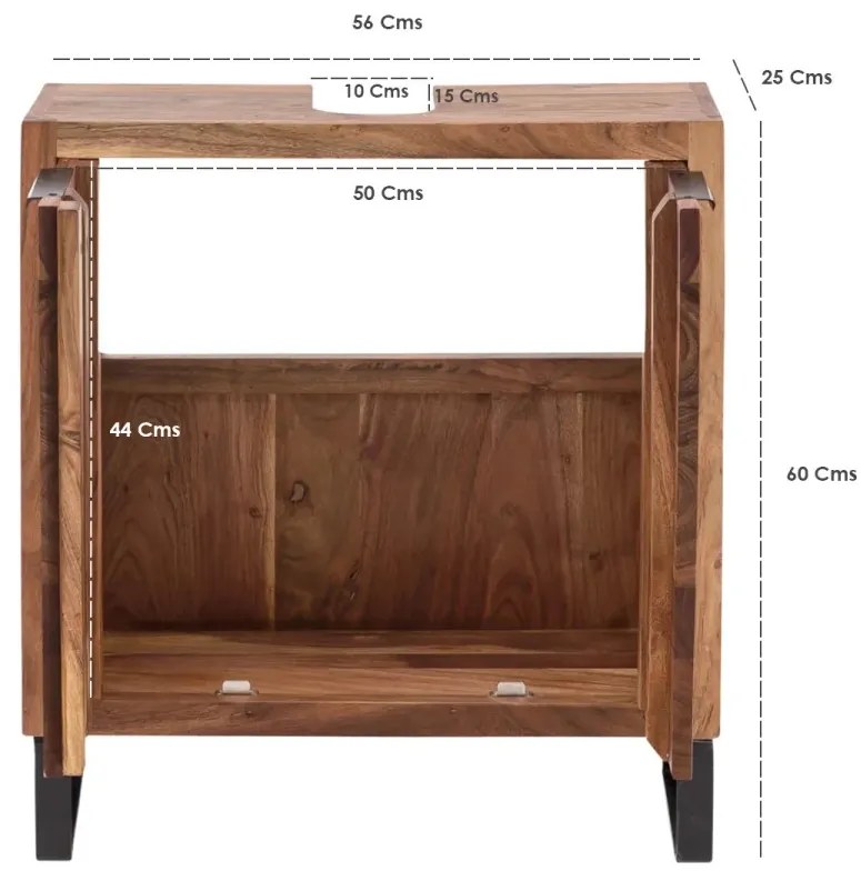 furniture-nabytek.cz - Sada koupelnového nábytku Sidora light z akácie, lakované, hnědé