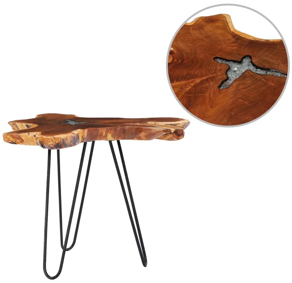 Konferenční stolek 70 x 45 cm masivní teak a polyresin 281651