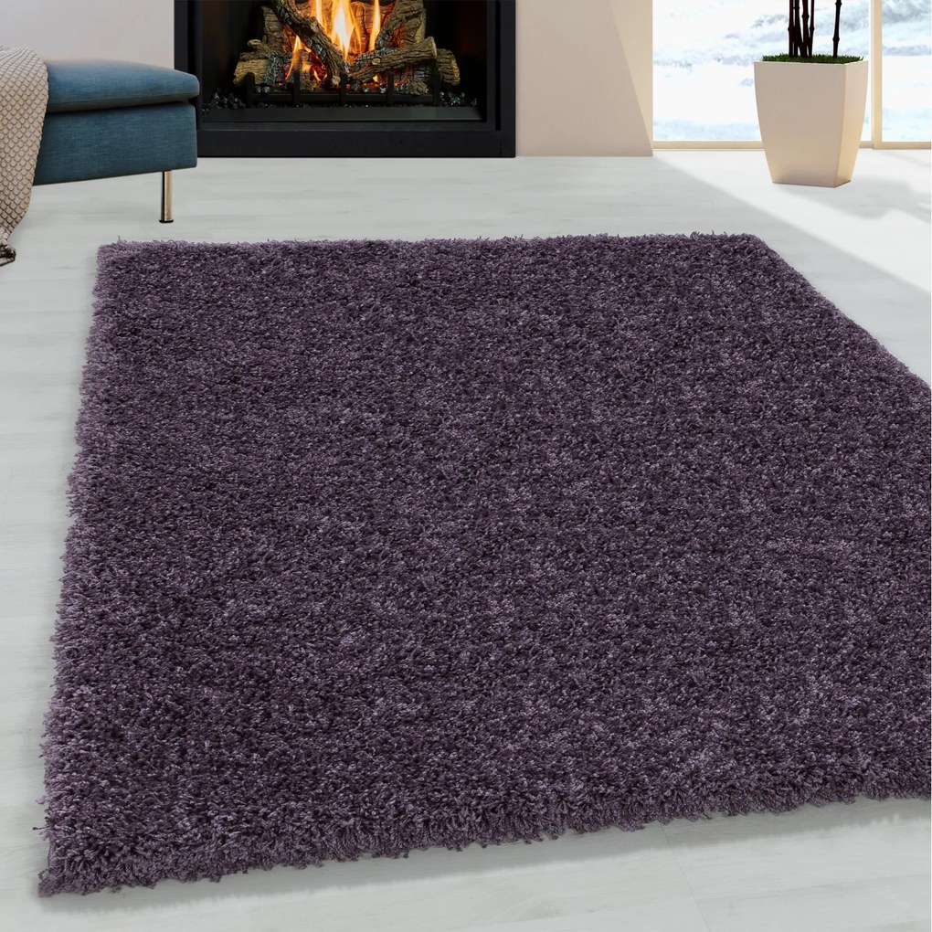 Ayyildiz, Kusový koberec Sydney Shaggy 3000 violett, 80x150, fialová, ložnice